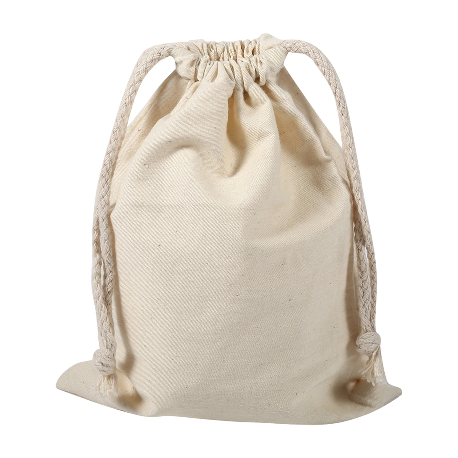 1Pc Cotton Drawstring Storage Bag Christms Wedding Gift DIY Plain Pouch ...