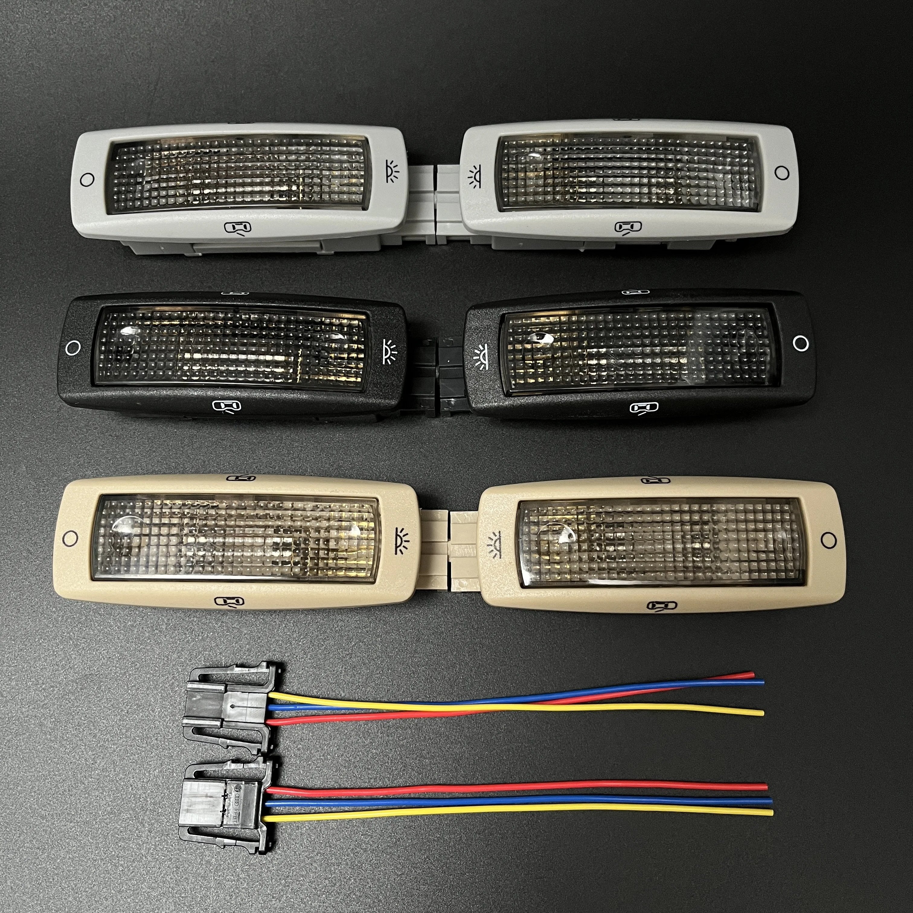 Black Rear Reading Map Dome Light Ceiling Lamp 3B0947291 For VW Golf ...
