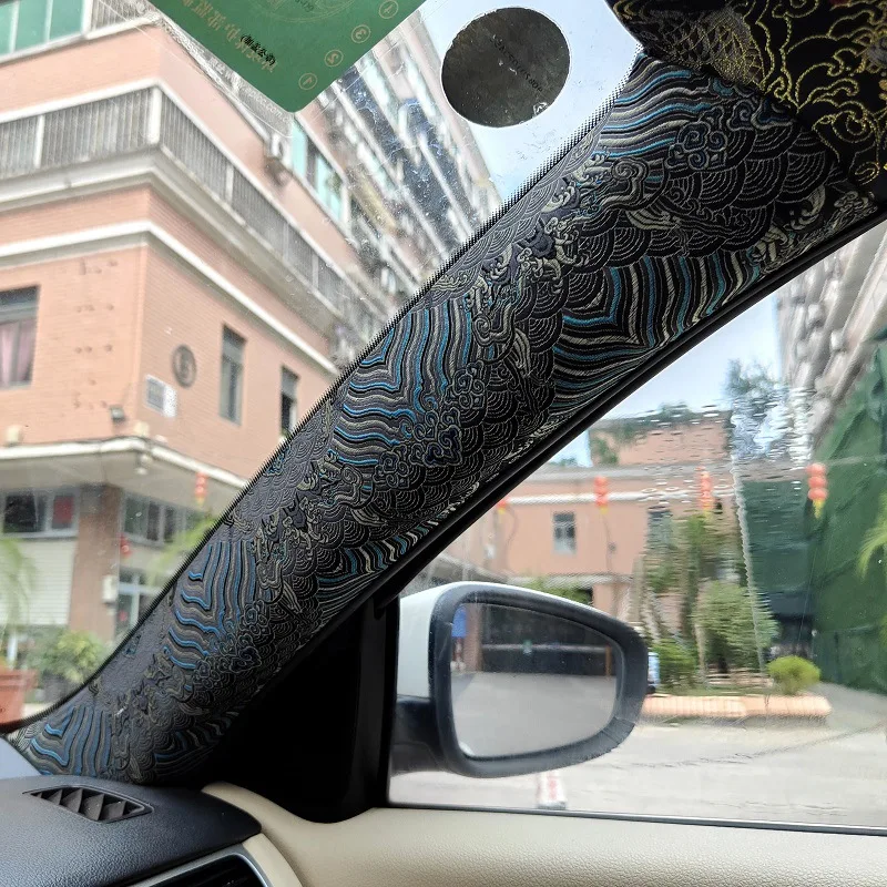 High-Grade Brocade Satin Embroidery Car Interior Stickers Self-Adhesive ...