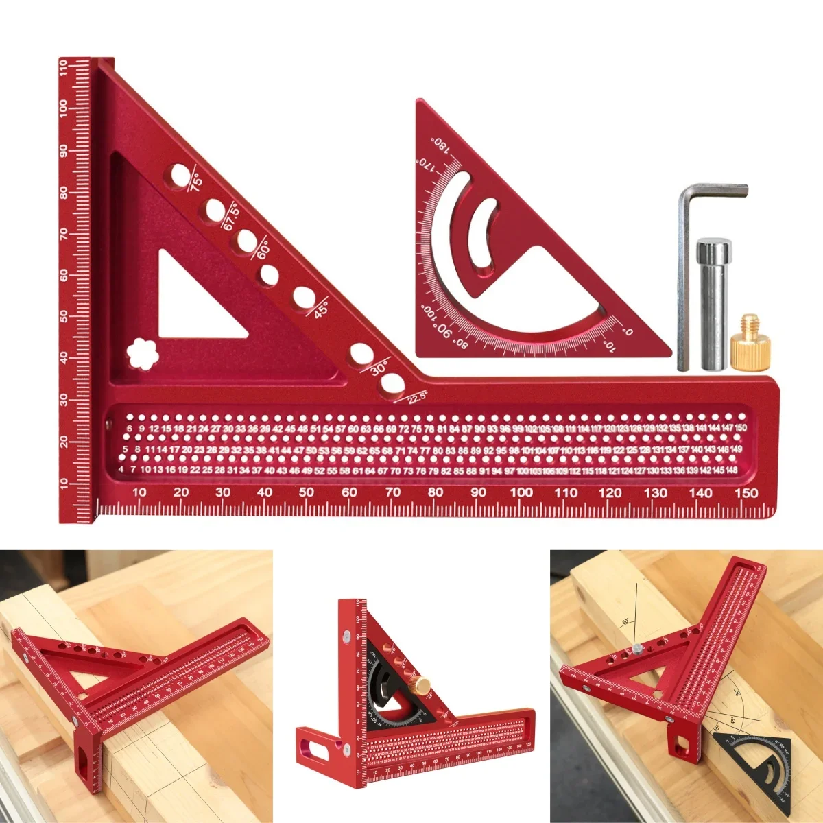2-in-1 Carpentry Set Square and Small Triangle Ruler Combination Set ...