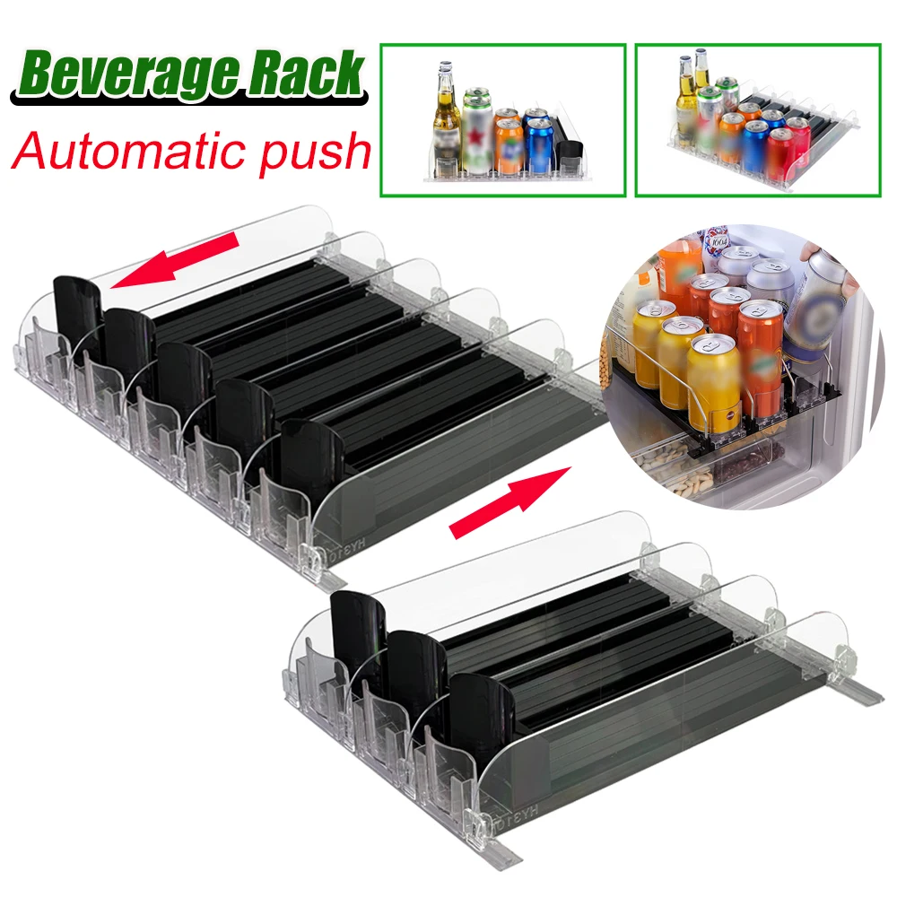 Canned-Beverage-Push-Rack-E-shaped-Glide-Drink-Organizer-Dispenser ...