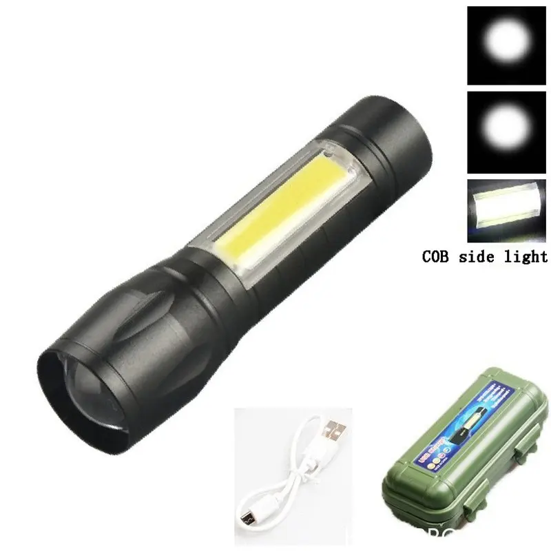 Mini Újratölthető Zoom Led Zseblámpa 3 Világítási Módok Flash Lámpa ...