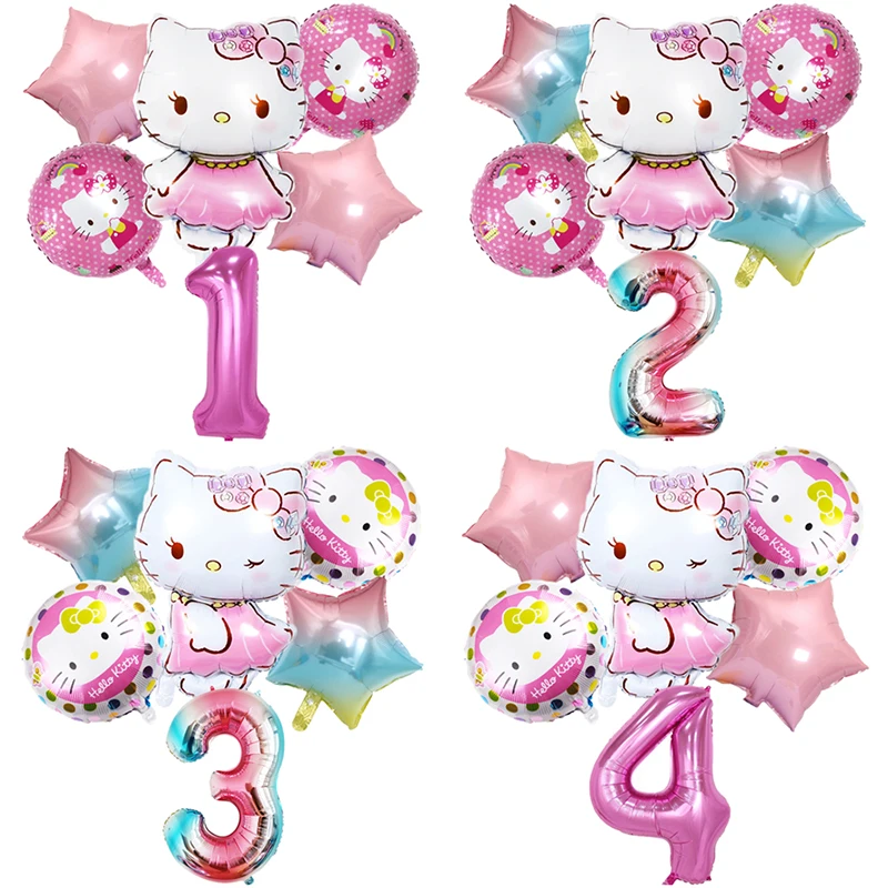 Conjunto-de-Globos-de-fiesta-de-Hello-Kitty-Globos-de-aluminio-con-n ...