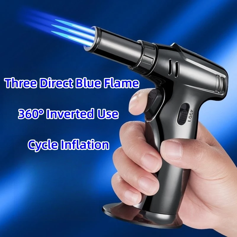 Metal-Gas-Lighter-Portable-Windproof-Jet-Blue-Flame-Flamethrower ...