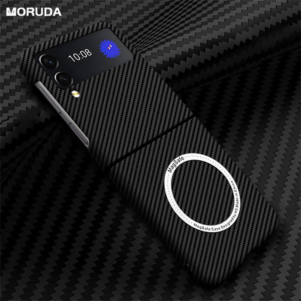 Luxury Carbon Fiber Magsafe Phone Case for Samsung Z Flip 3 ZFlip 3 4 ...