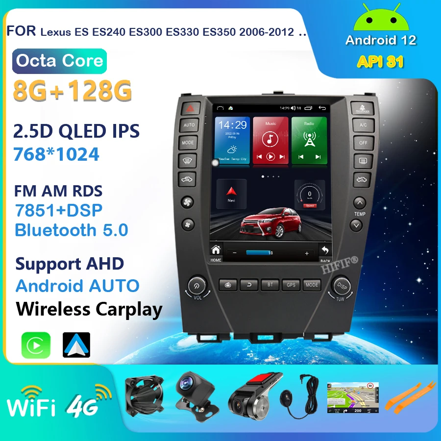 Android 12 For Lexus ES ES240 ES300 ES330 ES350 2006 2012 For Tesla ...