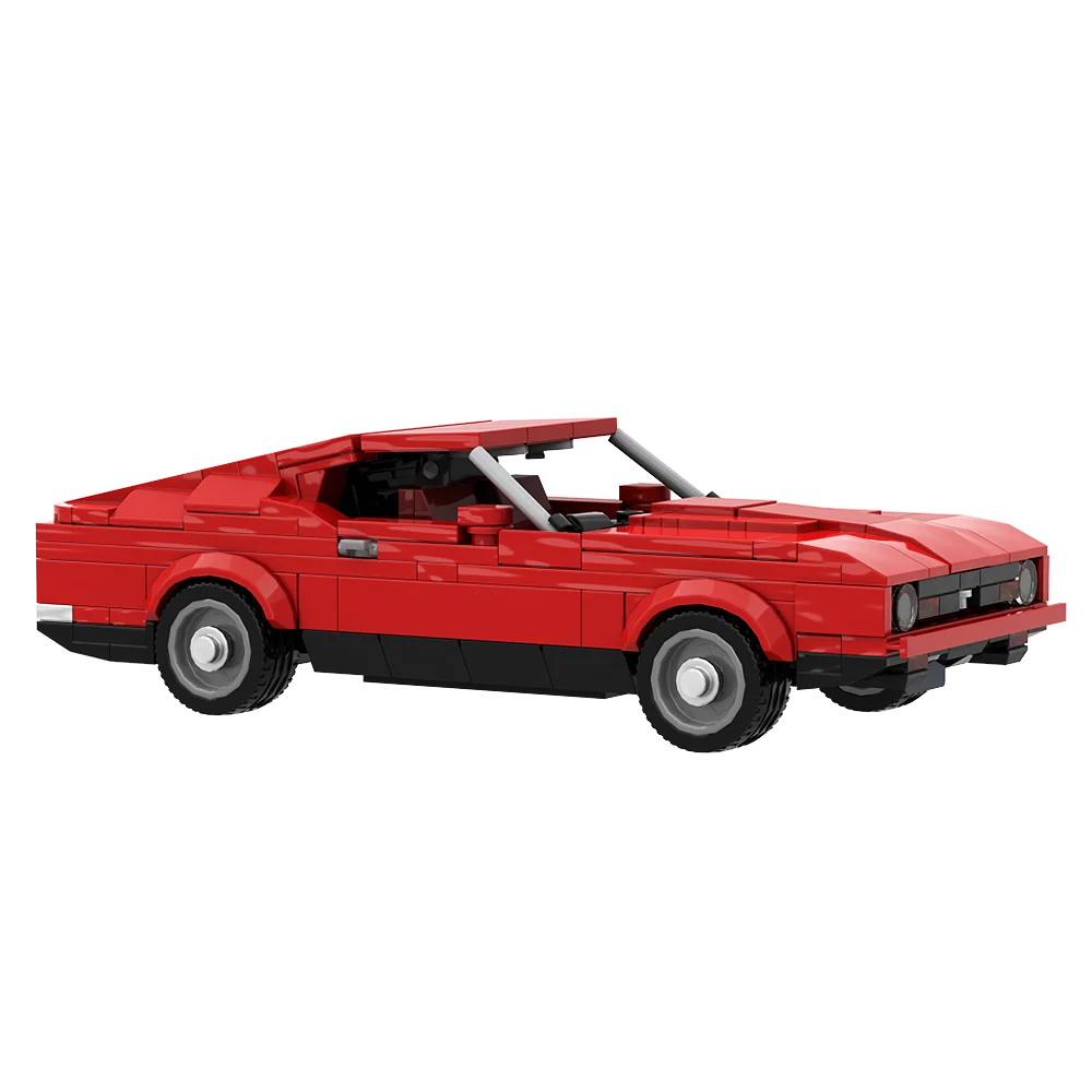 MOC 1971 Ford Mustang Mach 1 Car Bricks Red Mustang Super Racing ...