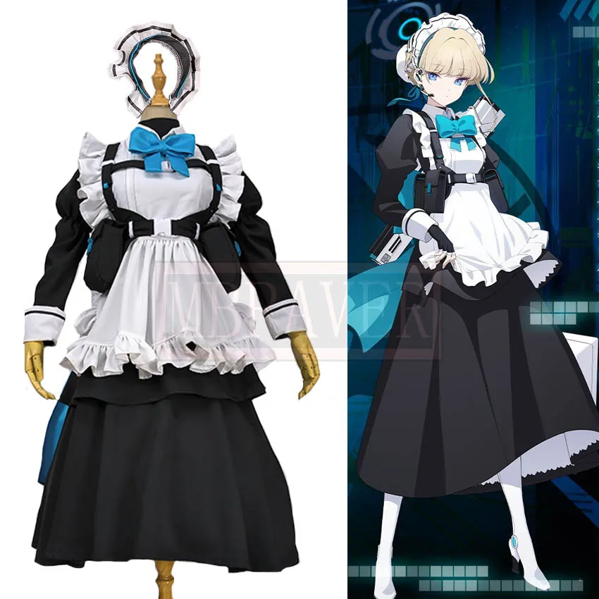 Blue Archive Asuma Toki Maid Dress Cosplay Uniform Costume Halloween ...