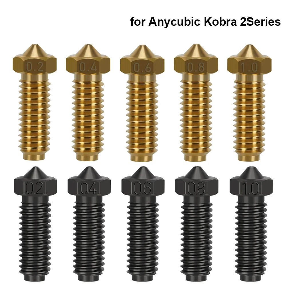 3/5pcs High Flow Hardened Steel Nozzles For Anycubic Kobra 2 Brass ...