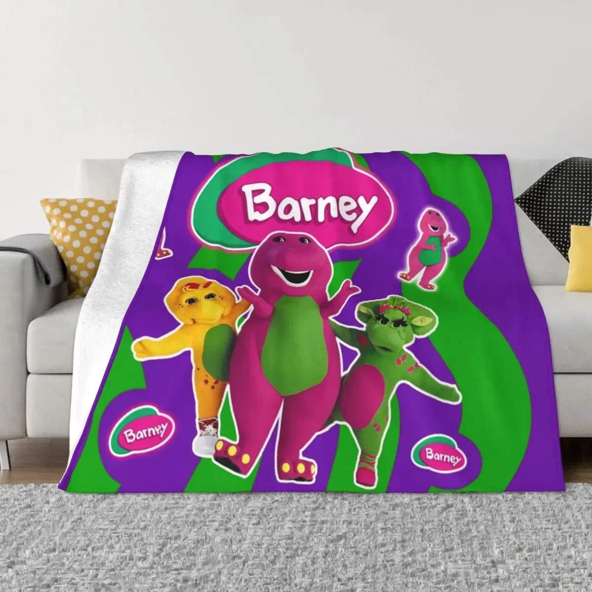 Barney Friends Dinosaur Coral Fleece Plush Throw Blanket Dinosaurs ...