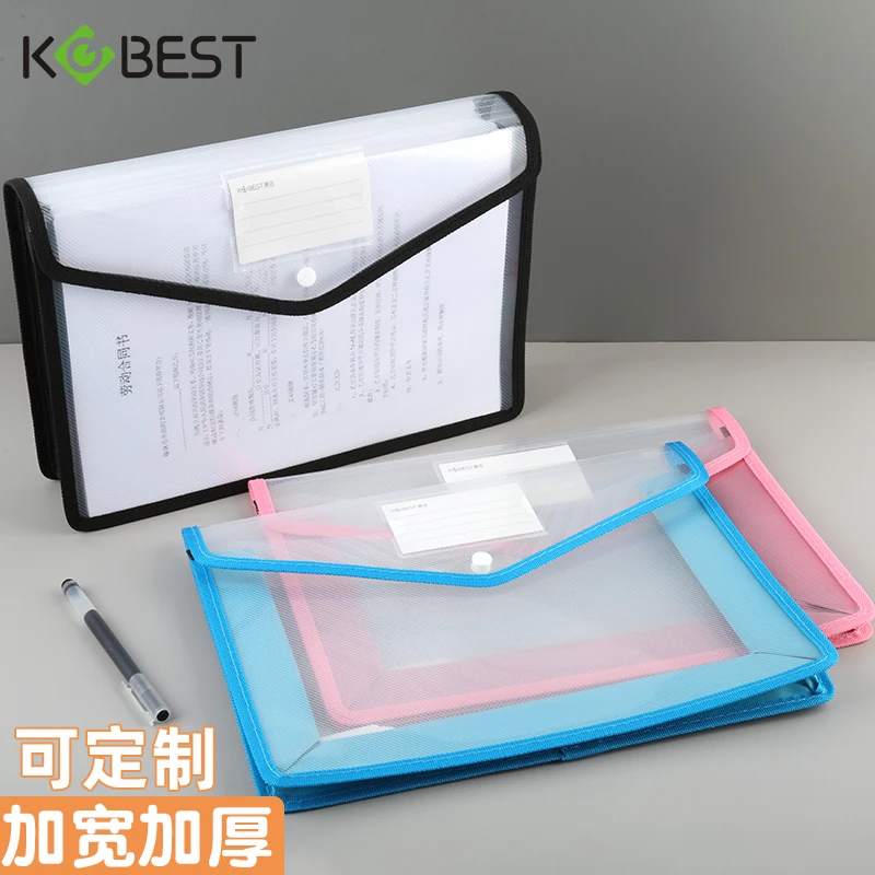 Waterproof-File-Transparent-A4-Folder-Press-Button-Plastic-Data ...