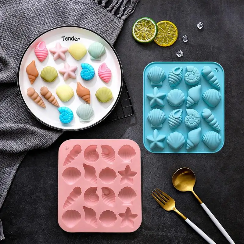 16 Cavity Seashell Conch Starfish Silicone Molds Ocean Silicone Mold ...