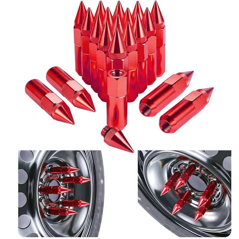 20Pcs 12X1.5 Or 12X1.25 Spiked Aluminium 60MM Extended Tuner Wheels ...