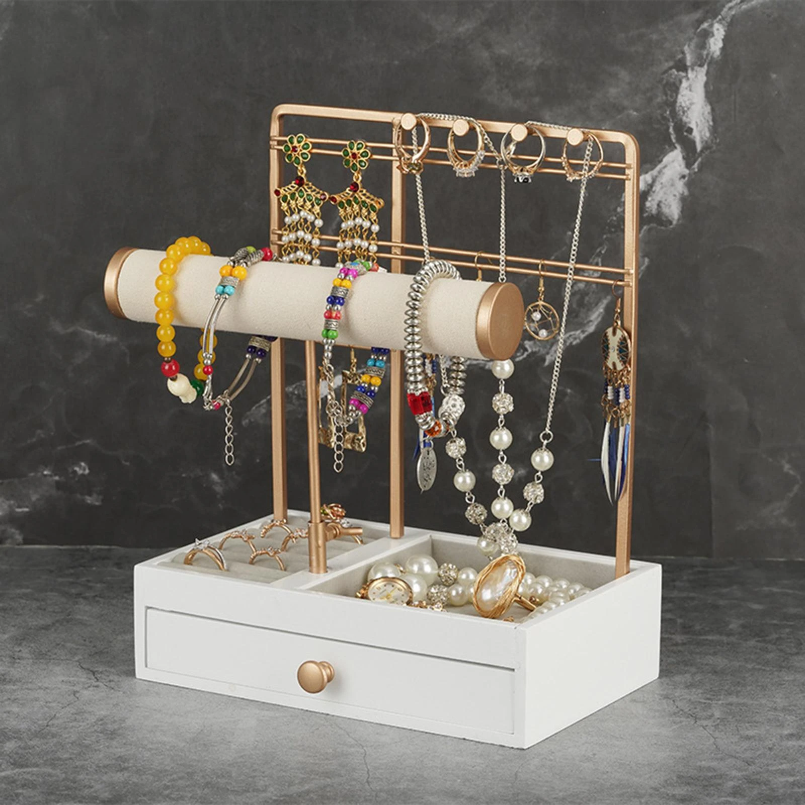 Jewelry Display Organizer Rack Necklace Drawer | Necklace Bracelet ...