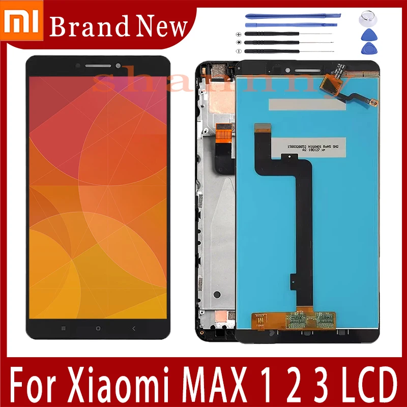 Xiaomi Mi Max 1 2 LCD 디스플레이 터치 스크린 디지타이저 어셈블리, Mi MAX1 MAX2 교체용 프레임 포함 ...