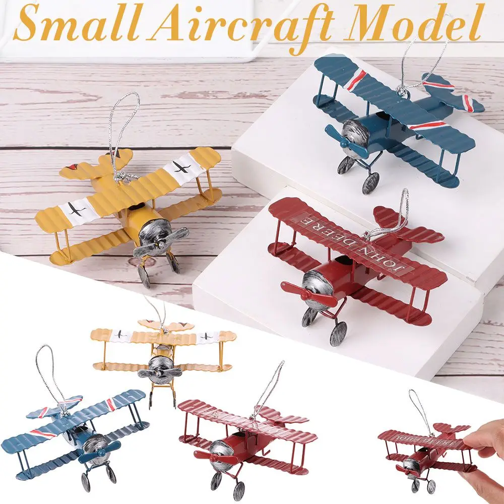 Miniatures Wrought Iron Tin Plane Home Desktop Decoration Vintage ...