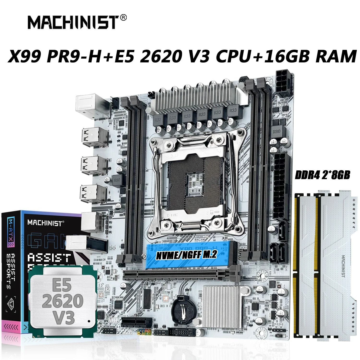 MACHINIST-X99-PR9-X99-Motherboard-Combo-LGA-2011-3-kit-Xeon-E5-2620-V3 ...