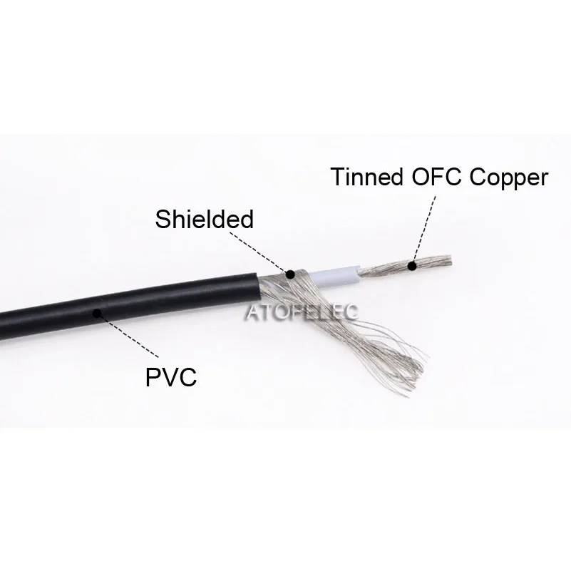 Ul1533 Shielded Single Core Tinned Ofc Copper Wire Pvc Insulated Signal Cable 10/12/14/16/18/20 ...