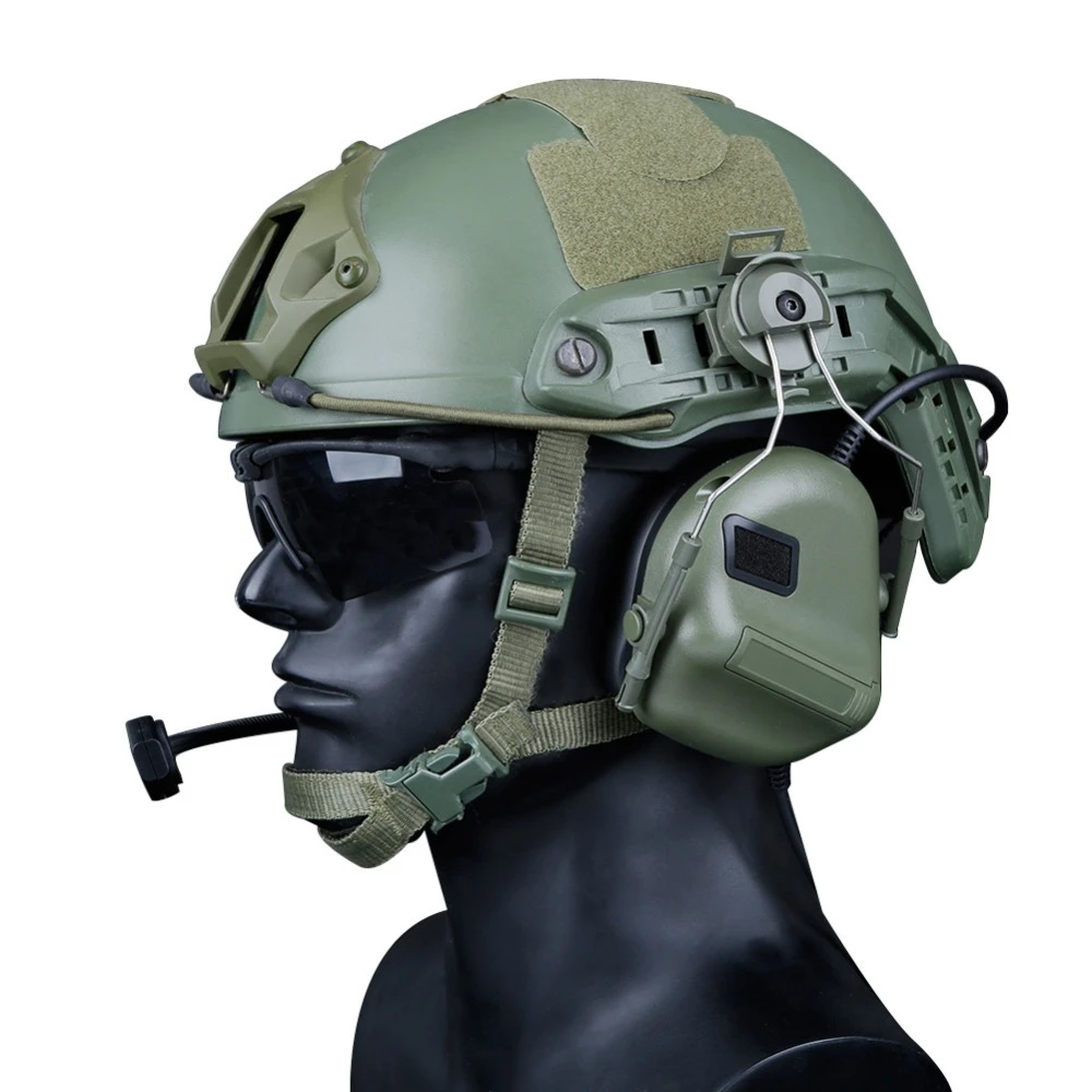 Military Helmet Headset With Fast Helmet Rail Adapter Tactical ...