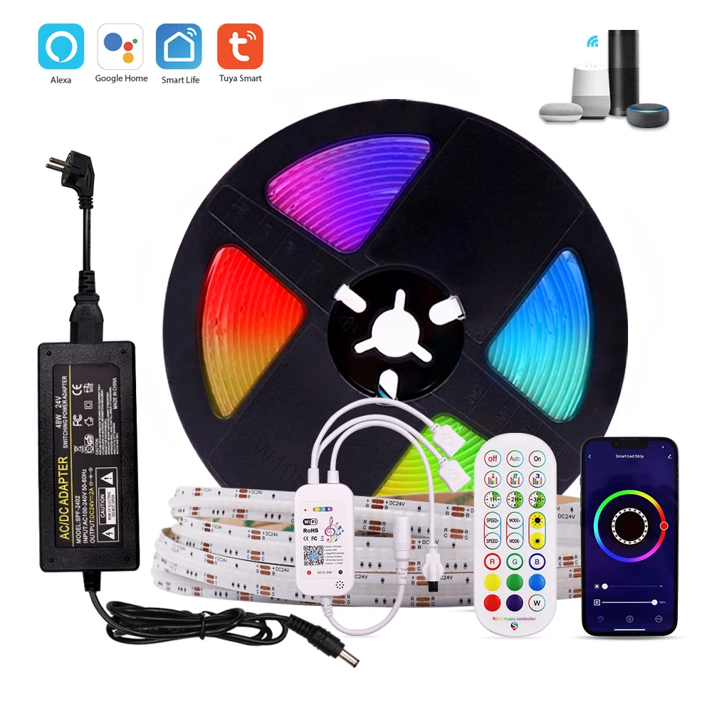 Tuya-RGB-COB-LED-Strip-Light-Wifi-Smart-LED-Tape-Work-With-Alexa-Google ...