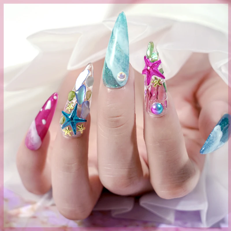 Summer Nail Art Rhinestones Ocean Nail Charms Shell Starfish Conch Sea ...