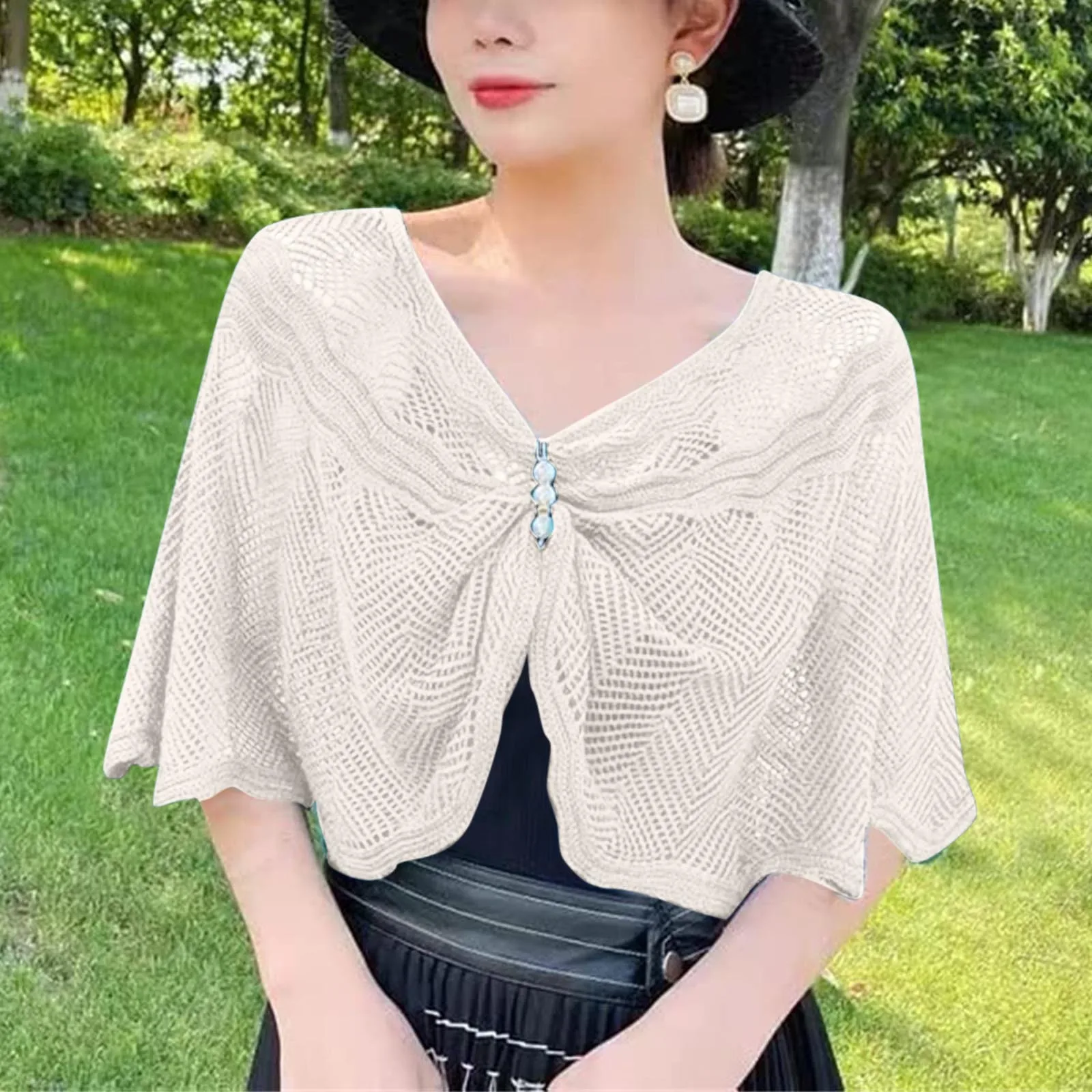 Elegant-Shoulder-Wraps-Women-Casual-Open-Knit-Top-Lace-Summer ...