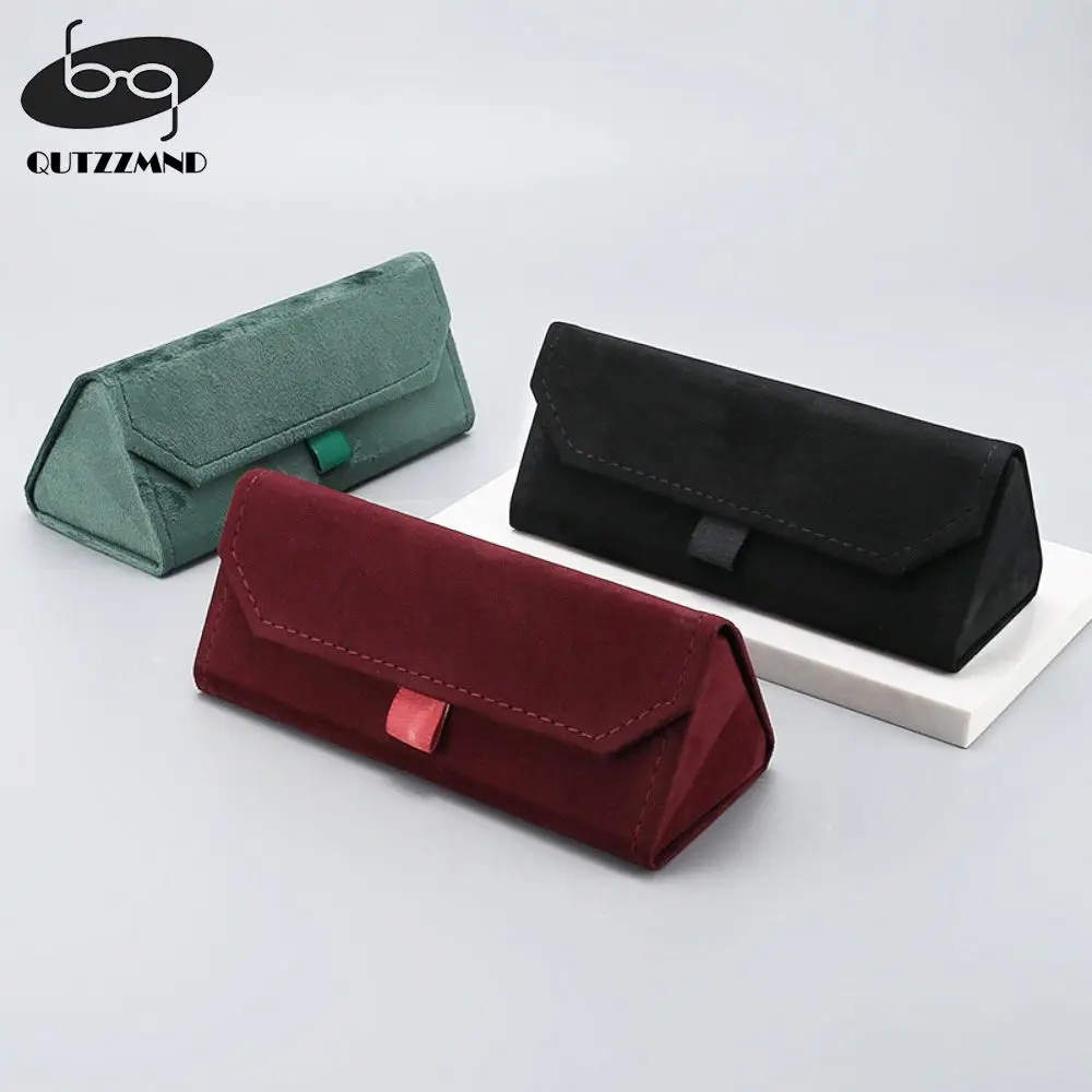 European-Velvet-Triangle-Folding-Glasses-Case-Elegant-Sunglasses-Case ...