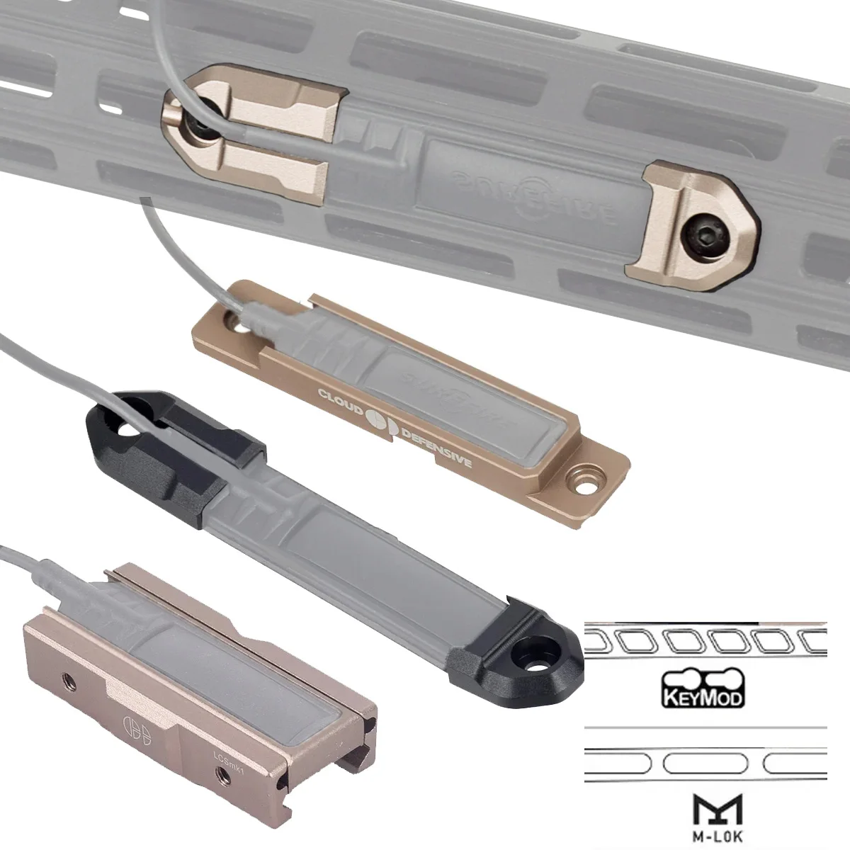 Mlok Keymod Rail Mount Surefire M600 M300 Scout Light Flashlight ST07 ...