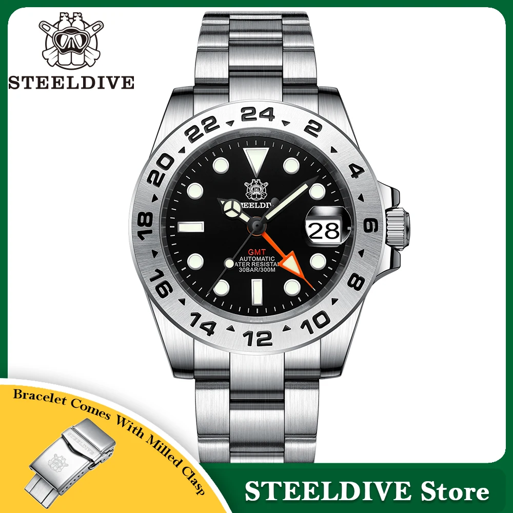 STEELDIVE-SD1992-GMT-Dive-Watch-NH34-Automatic-Mechanical-Movement ...