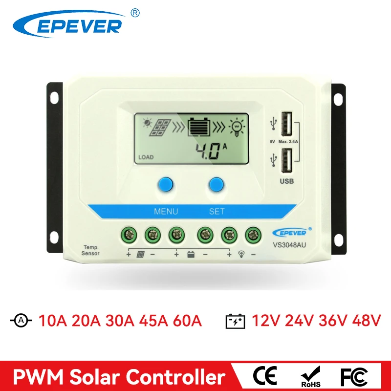 EPEVER-60A-45A-30A-20A-10A-PWM-Solar-Charger-Controller-12V-24V-36V-48V ...