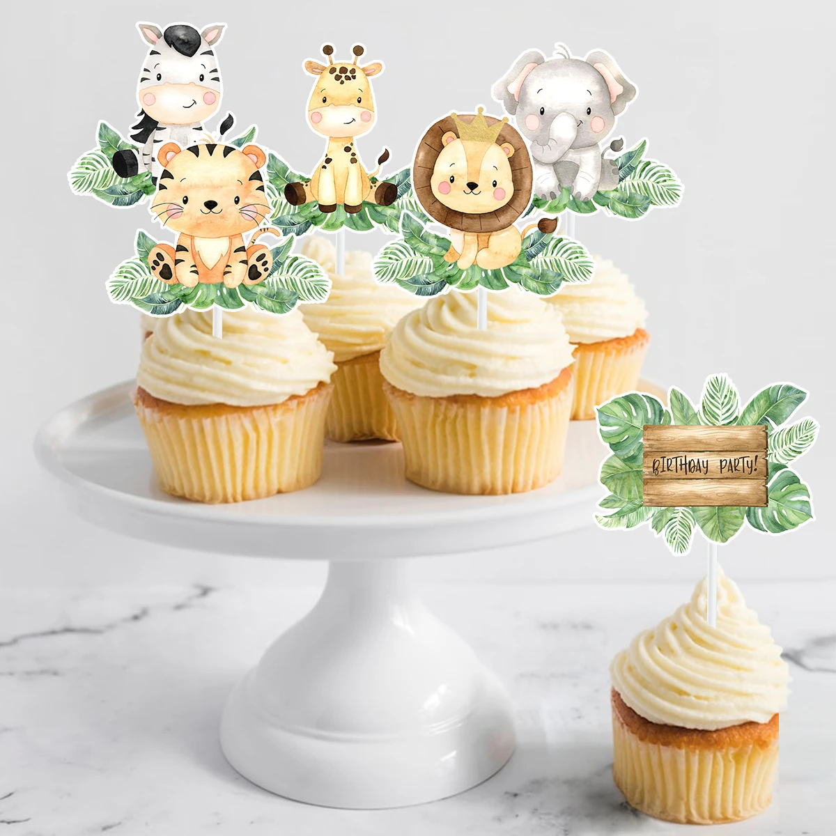 Adornos-de-animales-de-la-selva-para-cupcakes-y-tartas-decoraciones ...