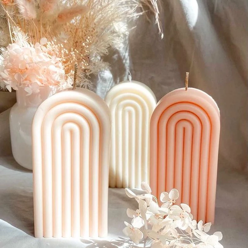14cm Rainbow Arch Candle Silicone Mold DIY Rainbow Bridge Geometry ...
