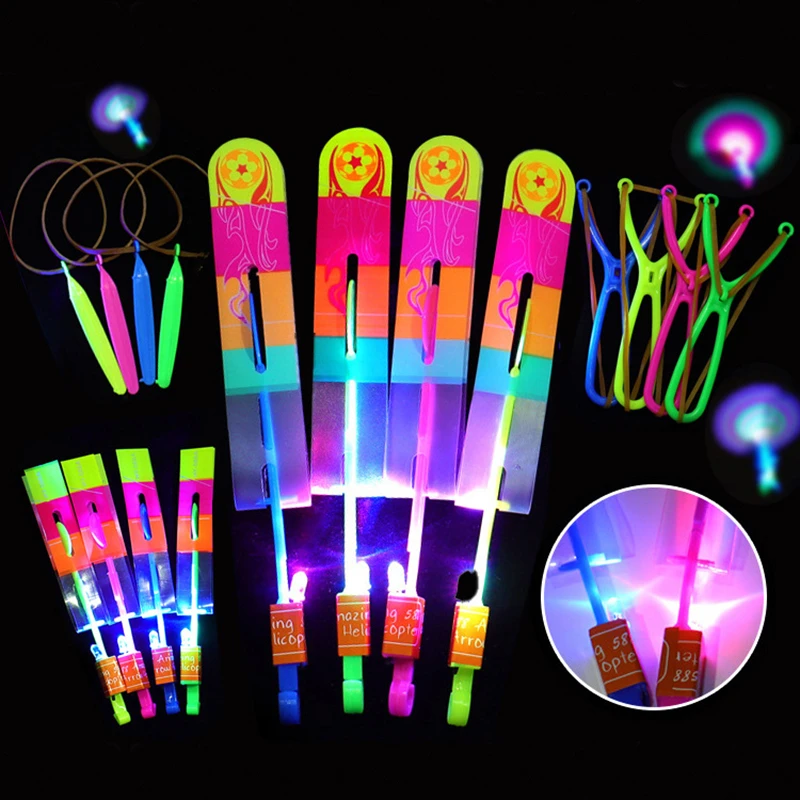 10pcs/bag LED Flying Arrow Rubber Band Slingshot Light UP Toys Treats ...