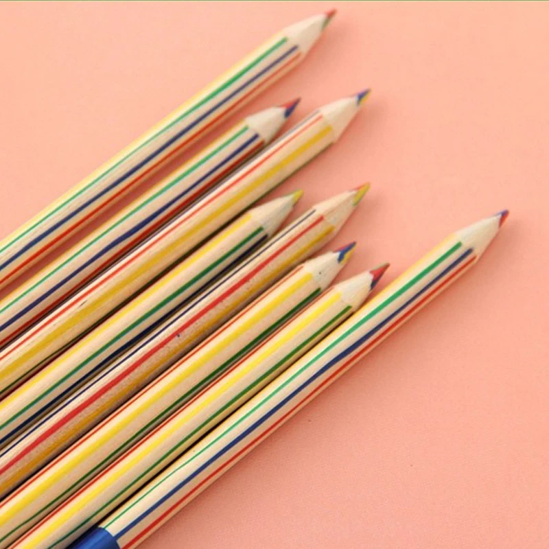 15PCS-Cute-4-Color-Concentric-Rainbow-Pencil-for-Student-Children-s ...