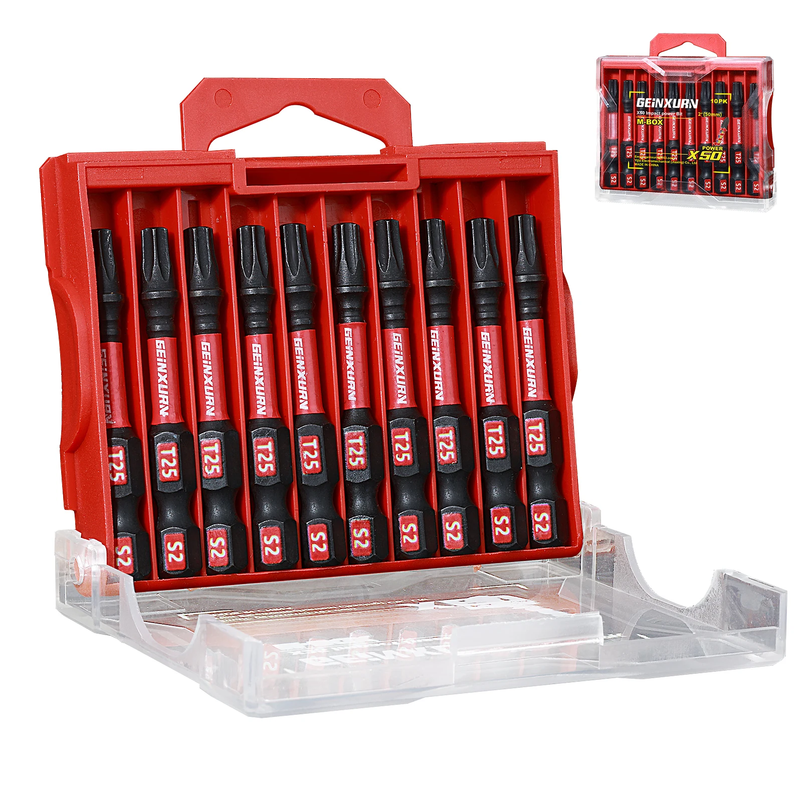 Geinxurn T25 Impact Tough Magnetic Screwdriver Bit Set, #25 Torx Head ...