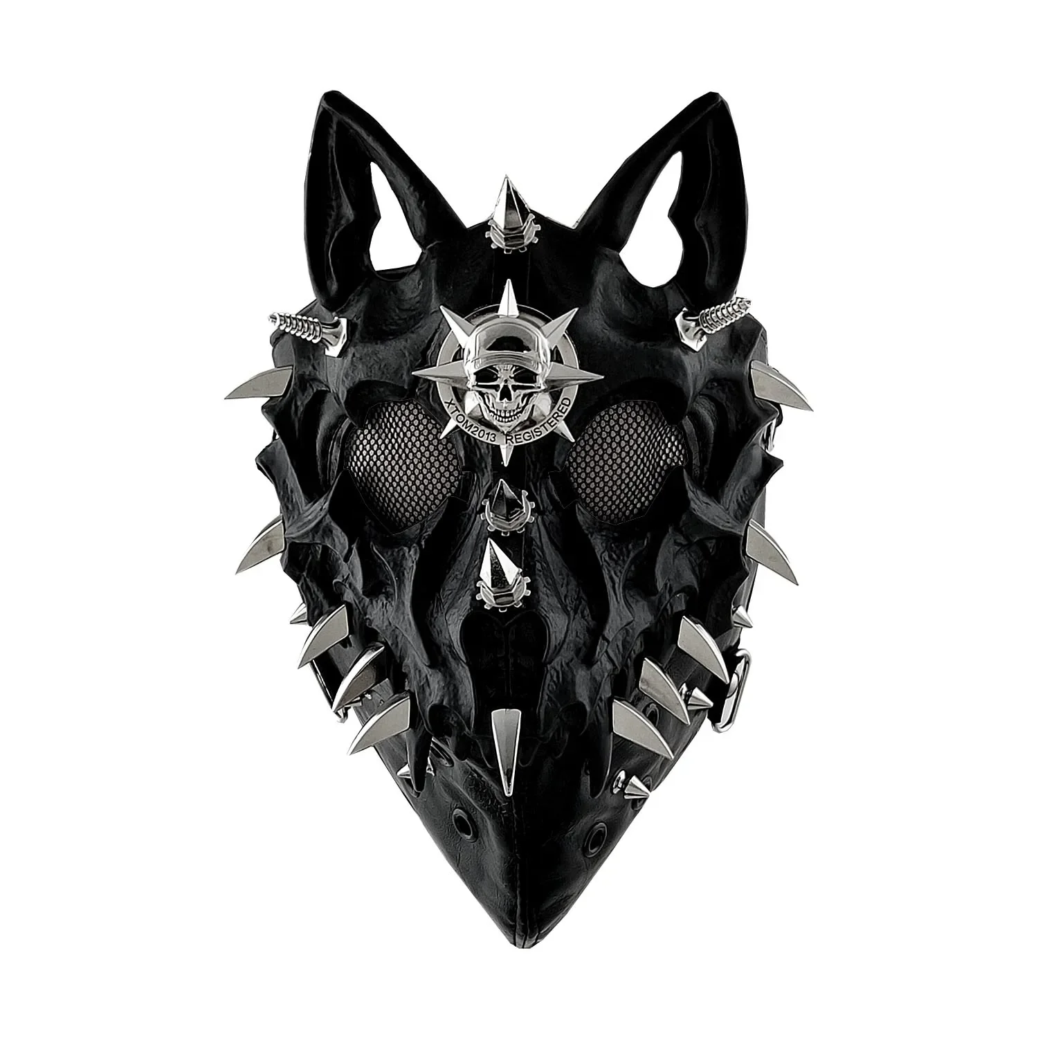 Halloween-Steampunk-Rock-Skull-Rivet-Studded-Wolf-Head-Full-Masquerade ...