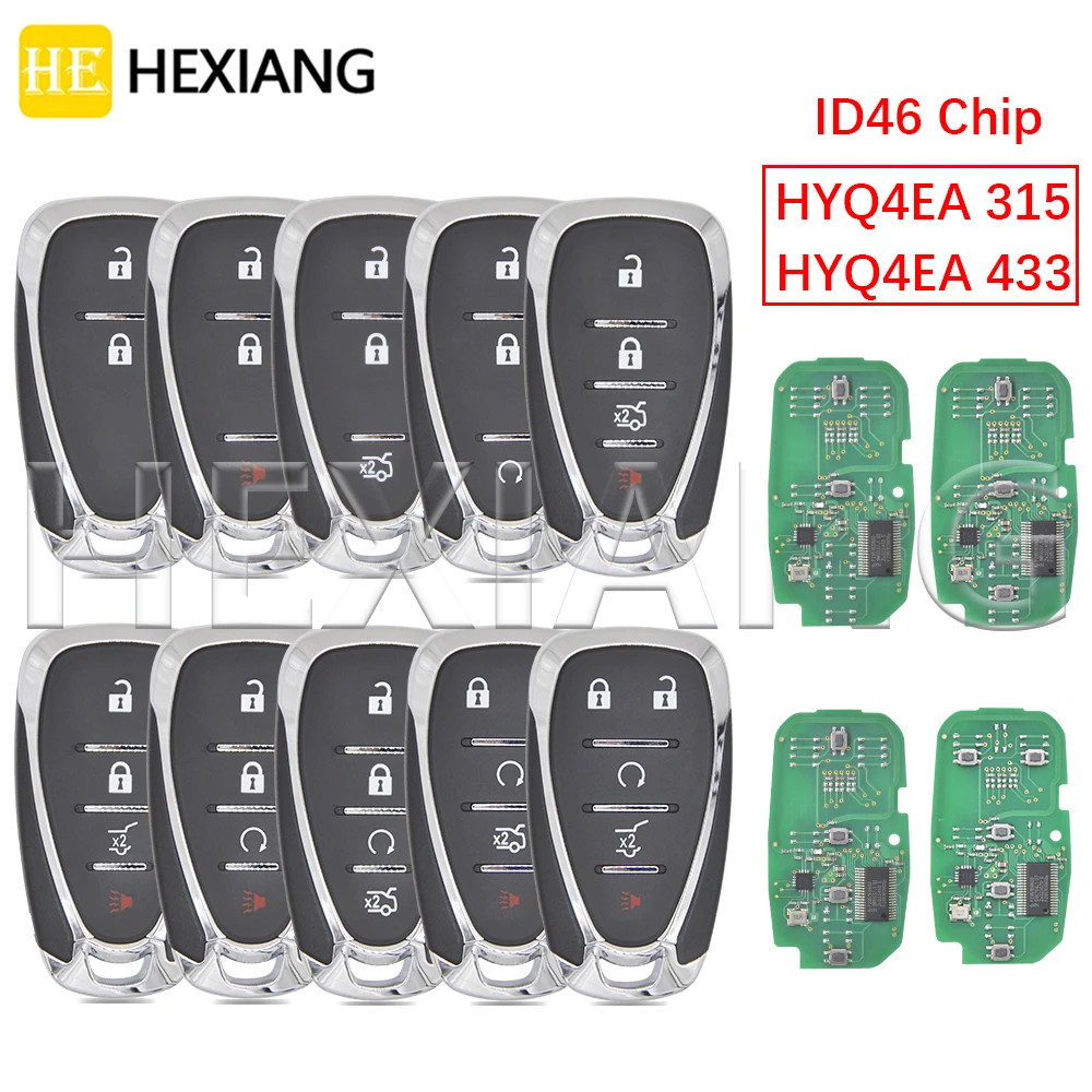 HE 315/433MHz ID46 Chip Car Remote Key For Chevrolet HYQ4AA HYQ4EA ...