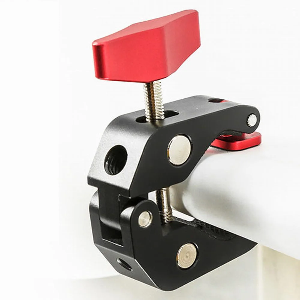 New Super Clamp Mount Aluminum with 3/8" 1/4" Female Clip for Camera ...