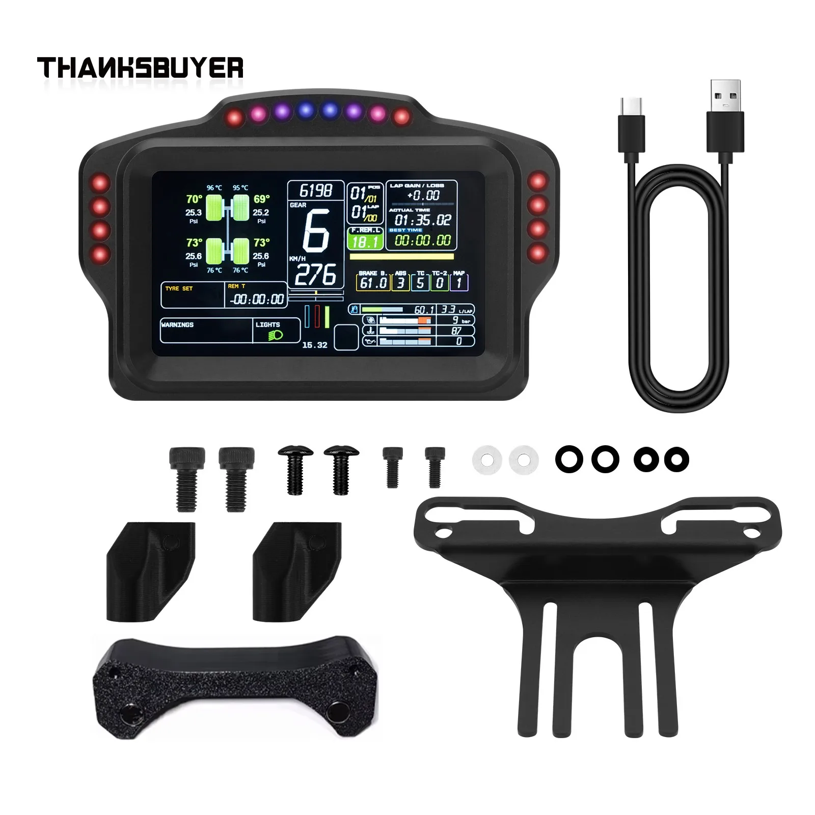 DV480 Pro V5 SimRacing Dashboard-DDU-Display Sim Racing Dash with 5 ...