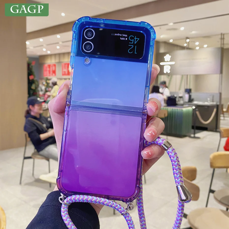 Luxury Gradient Airbag PC TPU Shockproof Case for Samsung Galaxy Z Flip ...