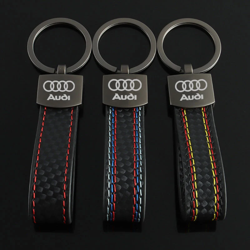 Leather-Car-Keychain-Pendant-Auto-Keyrings-Key-Chain-Holder-for-Audi ...