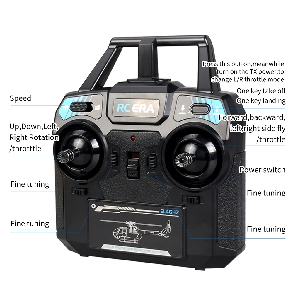 RC ERA C187 Rc Helicopter - 2.4G 4CH Single Blade EC-135 Scale 6-Axis ...