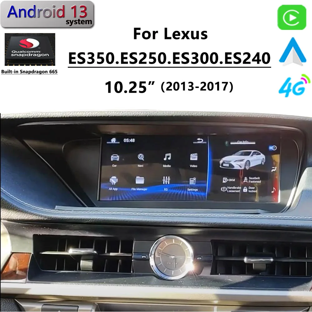 Android 13 Qualcomm For Lexus ES350 ES400 ES200 CarPlay Car Radio Stereo GPS Navigation ...