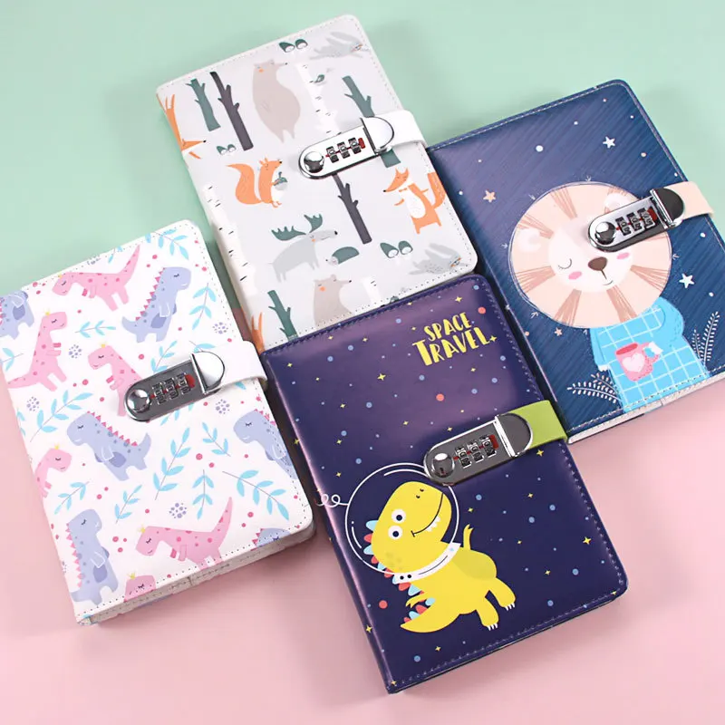 New-Password-Notebook-Cute-Cartoon-Girl-Personal-Diary-with-Lock-Code ...