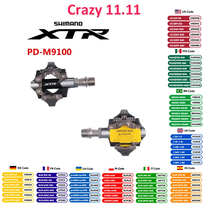 Shimano-XTR-M9100-Series-PD-M9100-Double-Sided-SPD-Pedal-Suitable-For ...