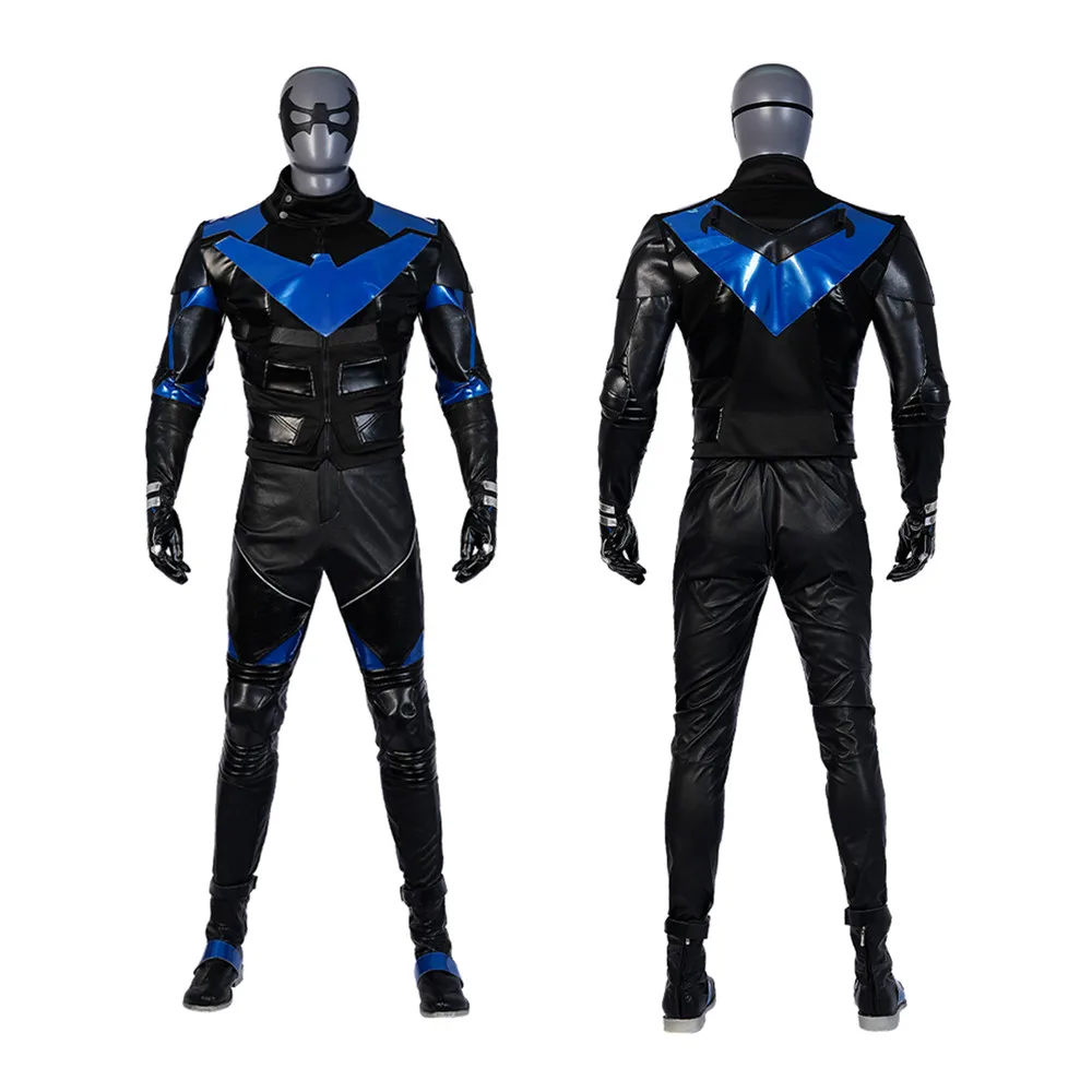 Man Titans Nightwing Dick Grayson Costume Halloween Superhero Jumpsuit ...