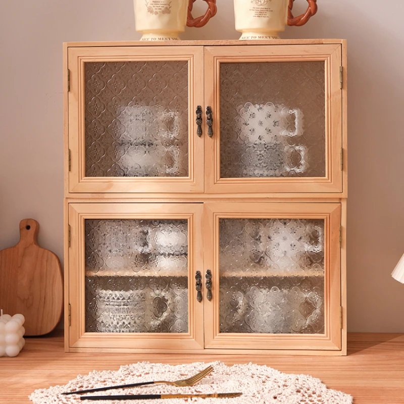 Japanese-Storage-Rack-Dustproof-Desktop-Display-Cabinet-Living-Room ...