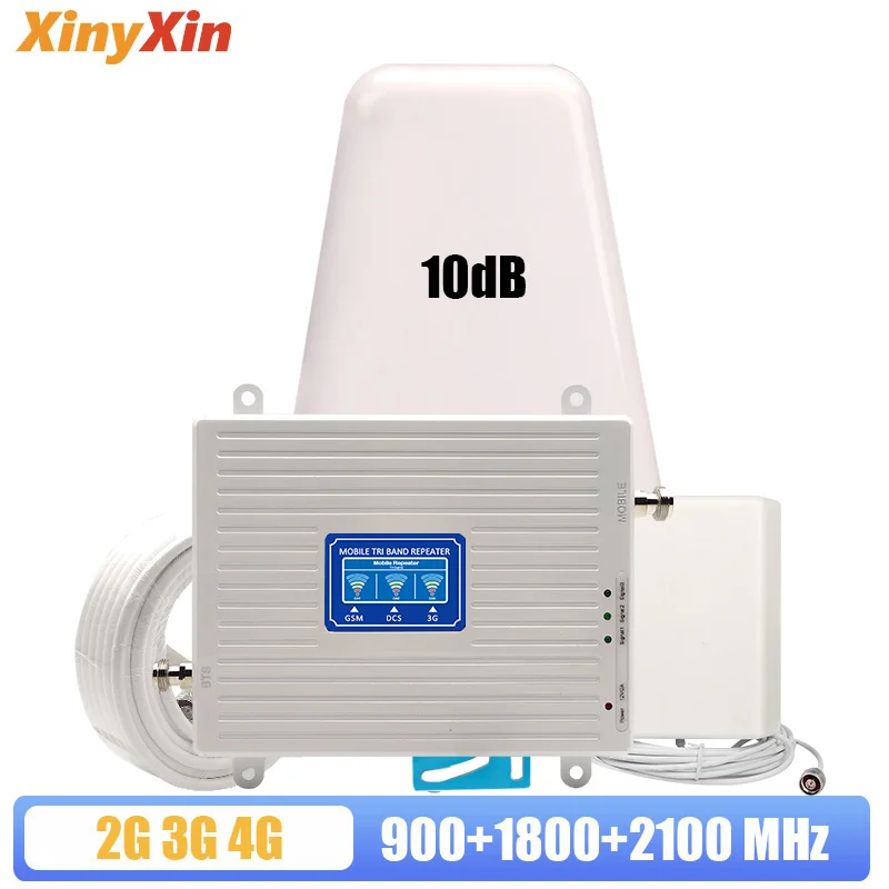 Amplificador de señal móvil gsm, repetidor de tres bandas con cable de ...