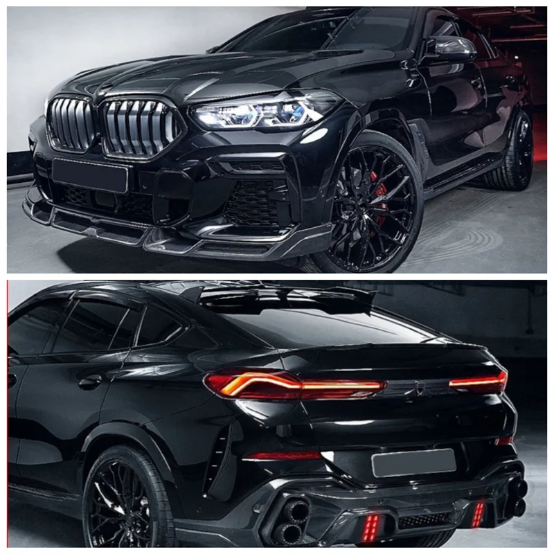 LD 스타일 BMW G06 X6 2019 2022 리얼 탄소 섬유 범퍼 프론트 립, 리어 디퓨저, 사이드 스커트, 스포일러 바디 ...