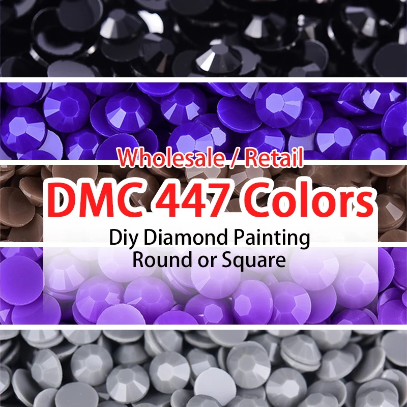 Flatback-Rhinestones-DMC-447-Color-Round-square-drill-Gemstones-For ...